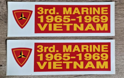 U.S. Marines Vietnam War Bumper Stickers 3rd Marine Division 1965-1969 ...