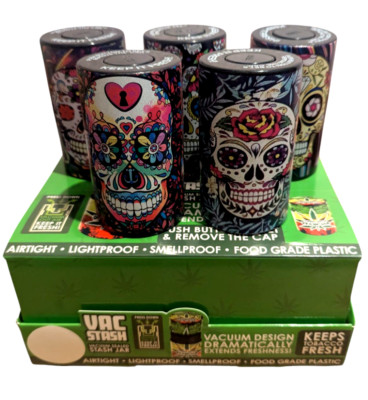 Airtight Skull Vacuum Sealed Herb Weed Stash Jar Container Smell Proof ...