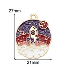 10pcs Enamel Plated Space Rocket Astronaut Whale Model Charms Pendant ...