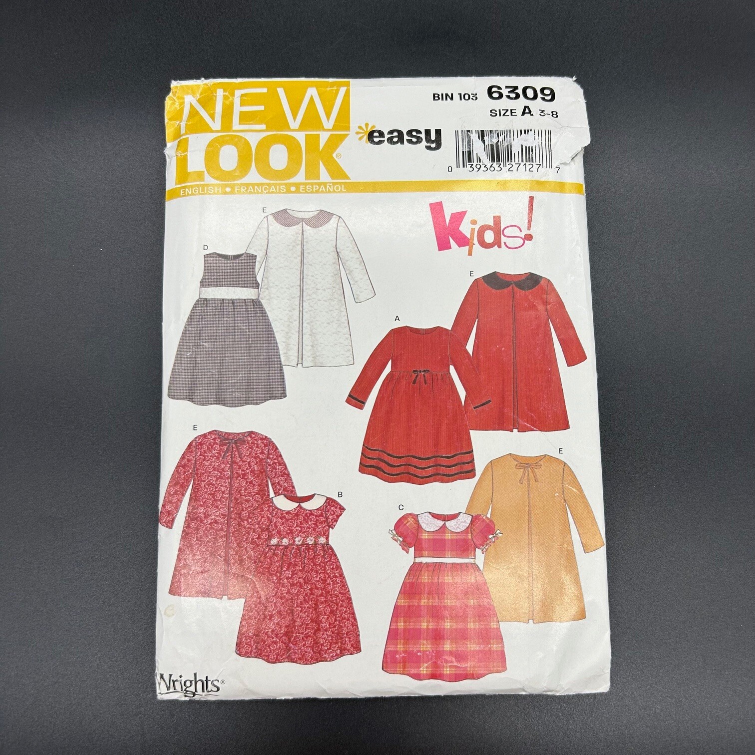 New Look Easy 6309 Girls Dress & Jacket 5 Variations 18 pieces Uncut Sz ...