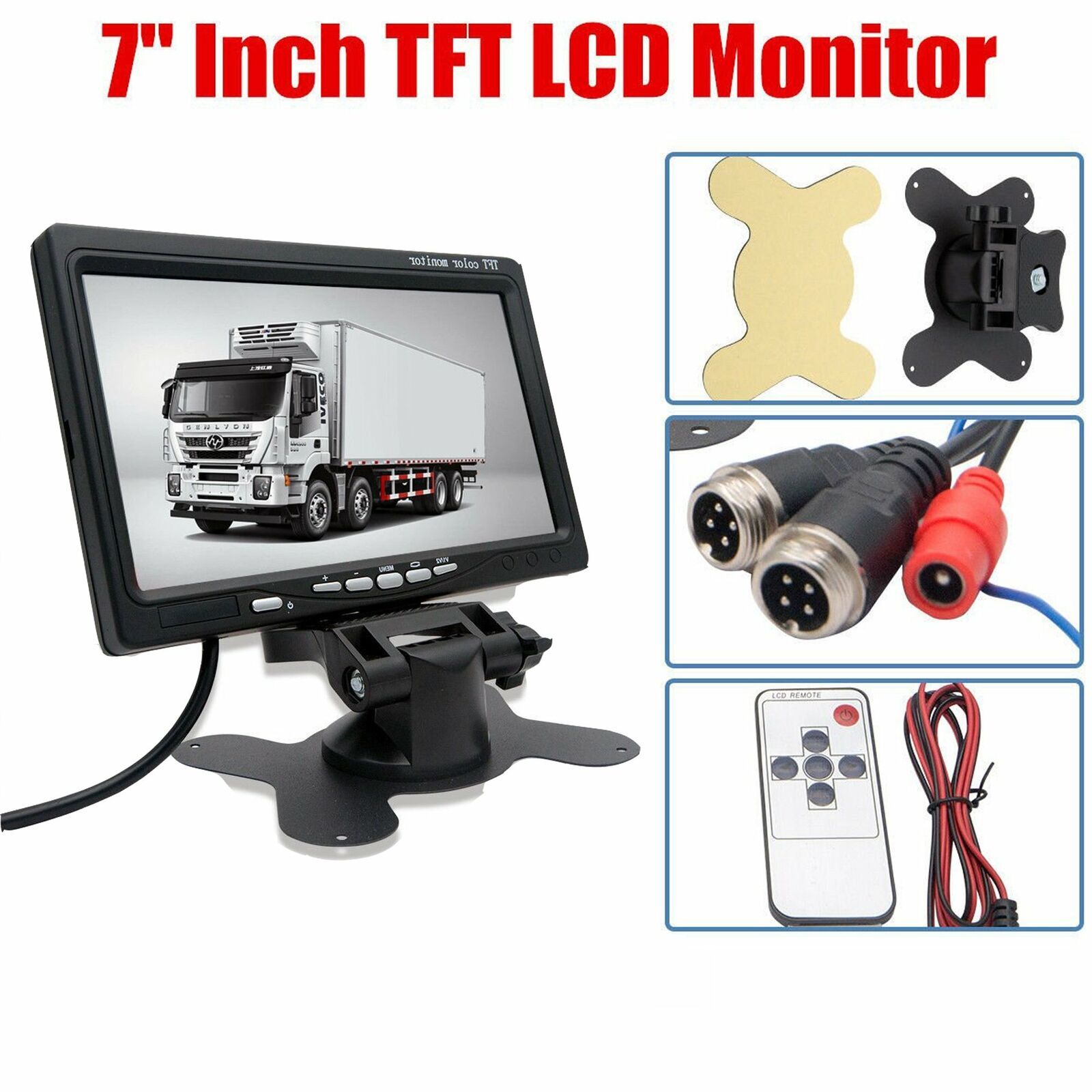 7 inch TFT LCD Color Car Bus Monitor Screen for Rear View Reverse ...