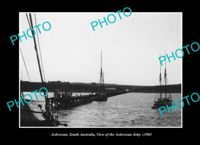 OLD POSTCARD SIZE PHOTO ARDROSSAN SOUTH AUSTRALIA VIEW OF THE JETTY ...