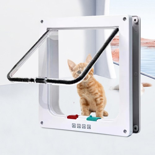 Dog Cat Flap Door with 4 Way Security Lock Safety Pet Door Weatherproof ...