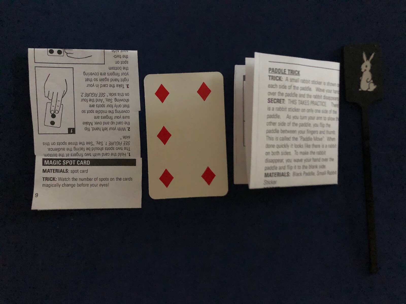 Vintage Lot of 2Magic Tricks -Paddle Trick & Magic Spot Card W/ Printed ...
