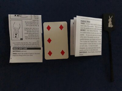 Vintage Lot of 2Magic Tricks -Paddle Trick & Magic Spot Card W/ Printed ...