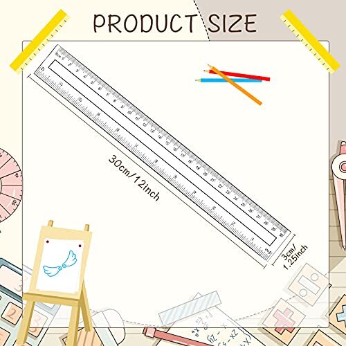 20 Pieces 12 Inch Rulers Plastic Rulers Straight Shatterproof ...