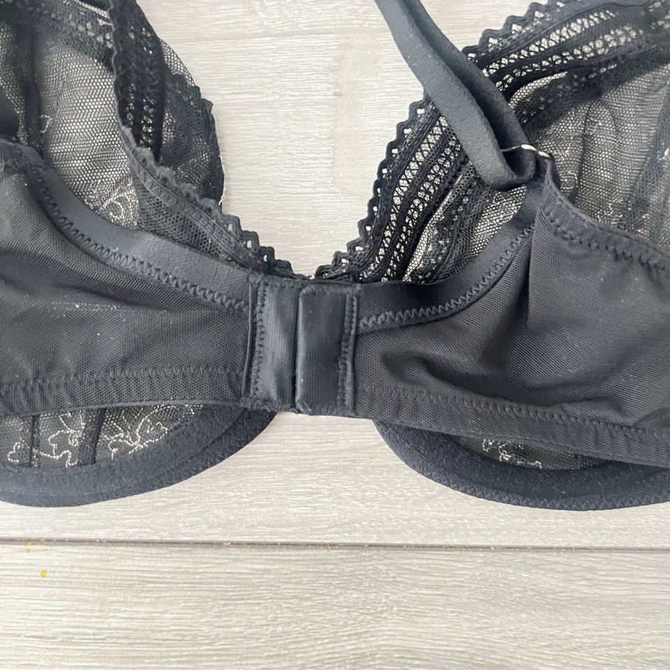 M&S FABULOUS ARCHIVE EMBROIDERY UNDERWIRED PLUNGE BRA In BLACK 40A 36B ...