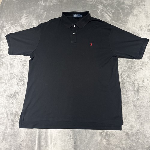 Polo Ralph Lauren Polo Shirt Mens 2XLT Black Short Sleeve Cotton Red ...