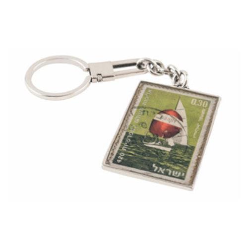 Israel sailship vintage stamp keyring keychain sterling silver by alan ...