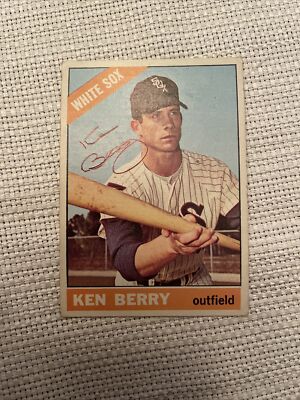 KEN BERRY 1966 TOPPS AUTOGRAPHED SIGNED AUTO BASEBALL CARD 127 WHITE ...