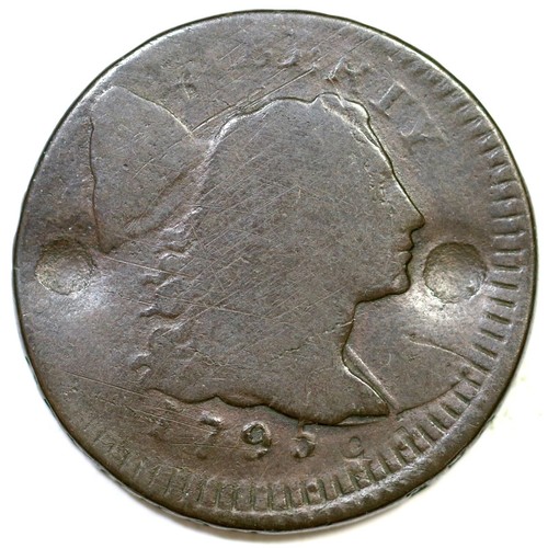 1795 S-75 R-3 Dbl Struck Lettered Edge Liberty Cap Large Cent Coin 1c ...