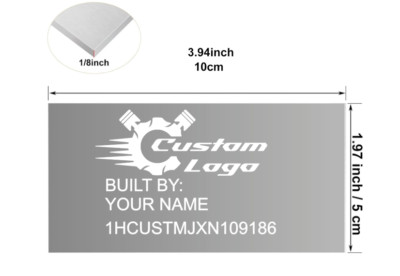 CUSTOM Engraved Plaque Emblem Badge Interior / Engine For Custom Buit ...