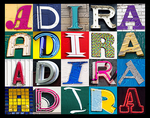 ADIRA Name Poster featuring photos of actual sign letters | eBay