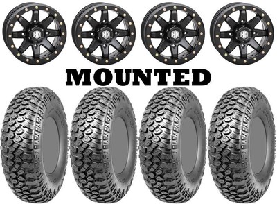 Kit 4 Maxxis RAZR XT Tires 30x10-14 on STI HD9 Beadlock Matte Black ...