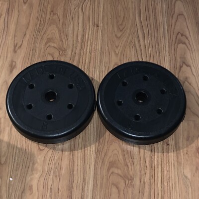 Weight Plates Vinyl Plastic 1" Standard 8 Lbs X2 16 Pounds Total ...