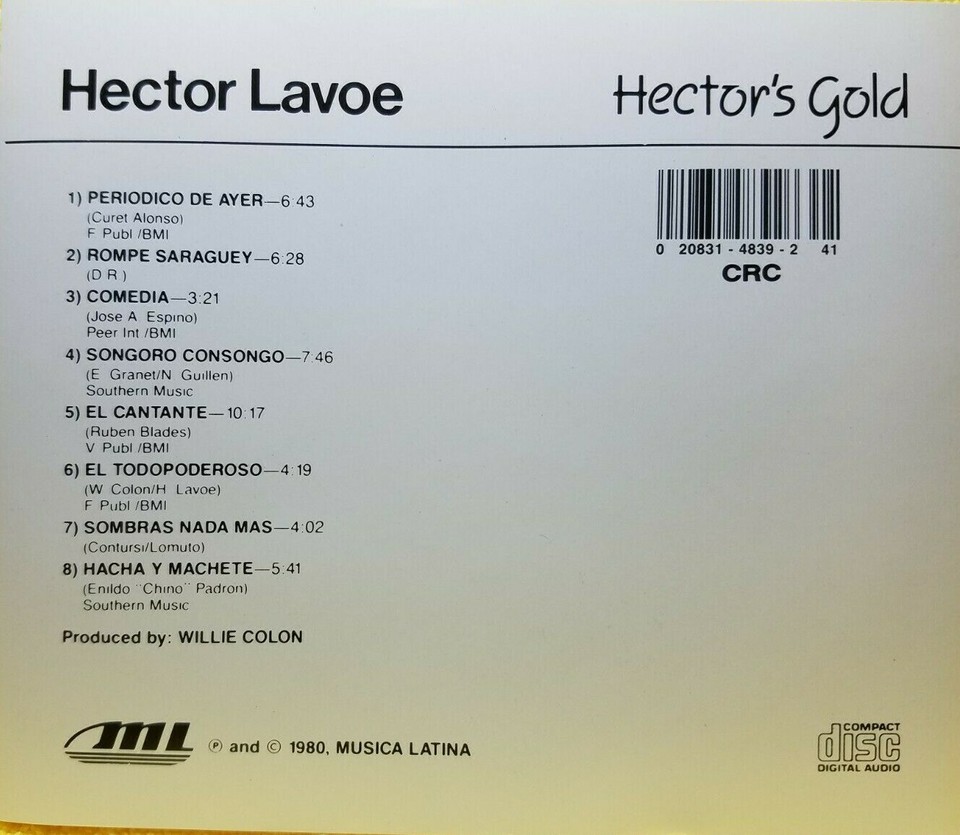 Hector Lavoe Hector's Gold 1980 CD EXCELLENT CONDITION / FREE SHIPPING ...