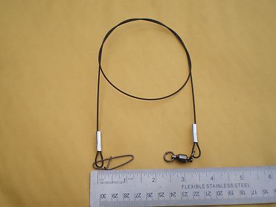 15 S.S. BLACK WIRE SPINNER LEADER 15",18",21" 220 LBS. TEST W/B ...