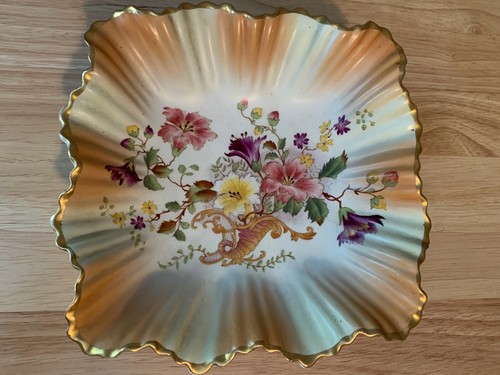 Antique Carlton Ware Stoke on Trent Bowl Shell Flowers 8"x8" | eBay