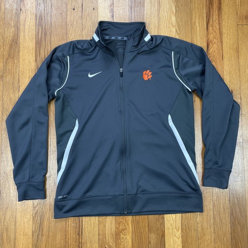 Clemson Tigers Jacket Womens L Nike Dri Fit Full Zip NCAA Football Gray ...
