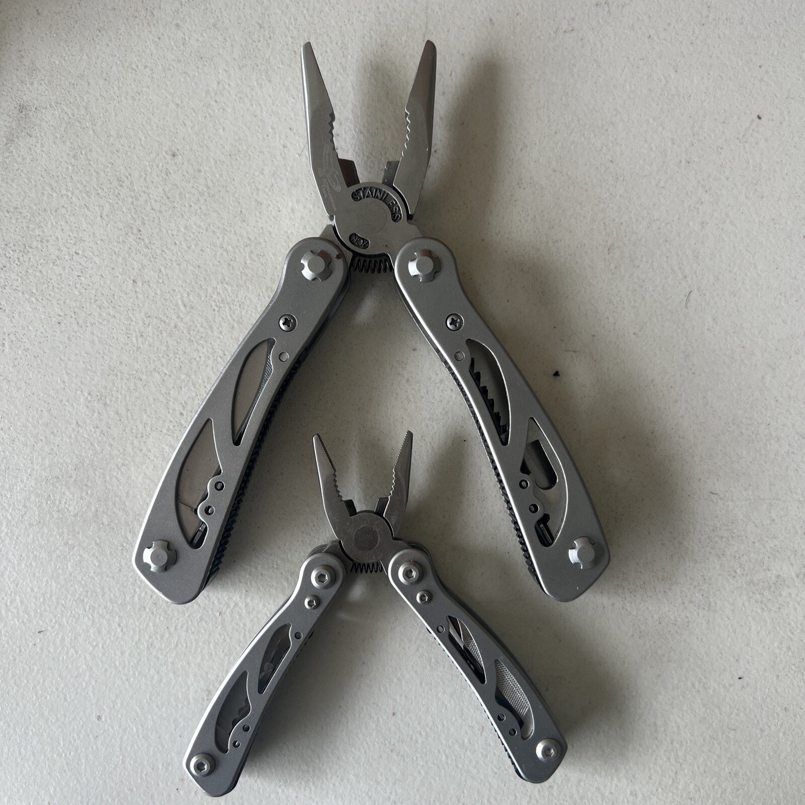 Stanley 2CR Multi Tool Pliers Knife Saw Screwdriver File, Stainless LOT ...