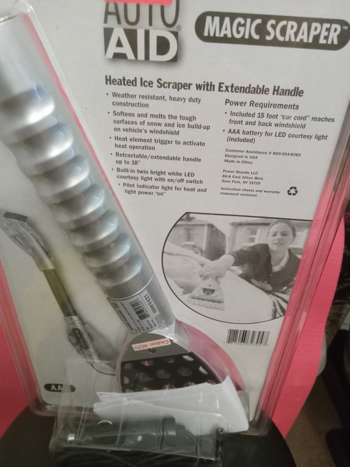 Auto Aid - Heated Ice Scraper "Magic Scraper" Retractable Extendable ...