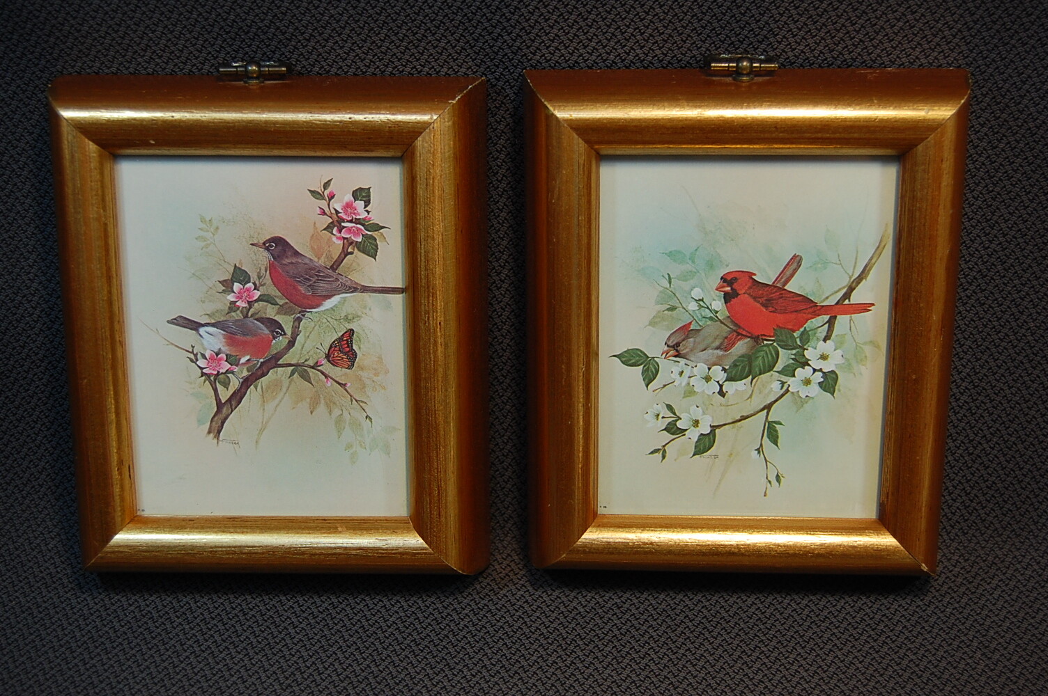 2PC Crafted by Franklin BIRD Framed Wall Decor Picture Prints | eBay