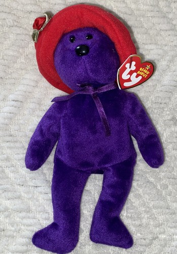 TY Beanie Baby - RUBY the Bear (Purple with Red Hat) (9.5 inch) - Extra ...