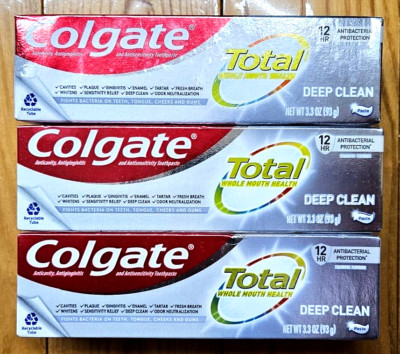 3 X COLGATE TOTAL DEEP CLEAN PASTE TOOTHPASTE 3.3oz | eBay