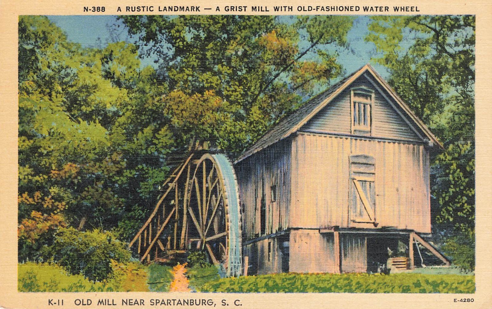 Landmark Grist Mill With Water Wheel Near Spartanburg South Carolina ...