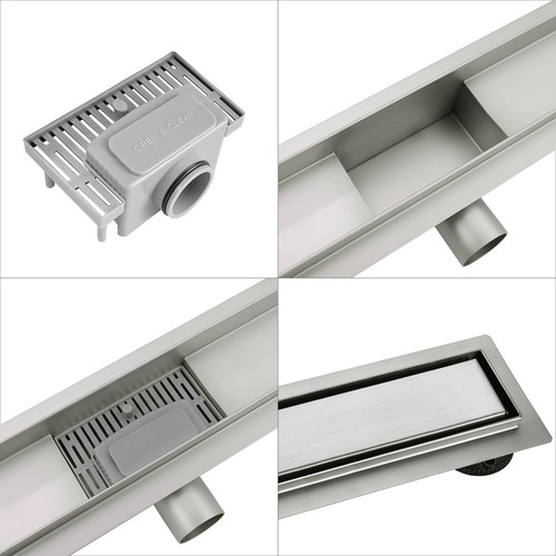 LINEAR SHOWER DRAIN STAINLESS STEEL WETROOM CHANNEL GULLY TRAP WASTE ...