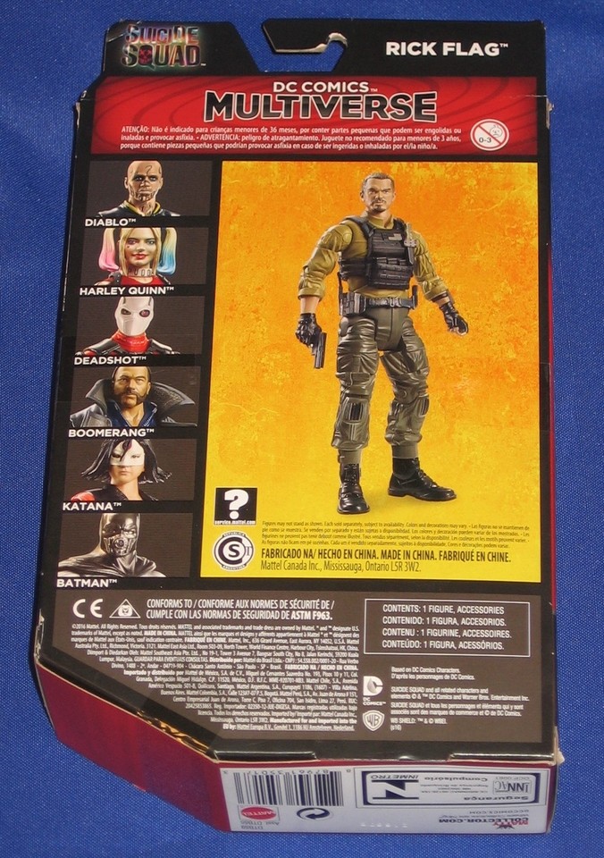 Suicide Squad Rick Flag 6" Action Figure 2016 DC Comic Mattel Justice ...
