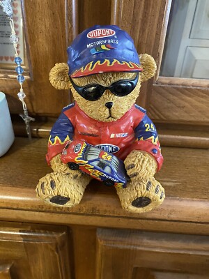 2005 Jeff Gordon Teddy Bear Figurine Dupont Racing 24 Nascar Resin 10 ...