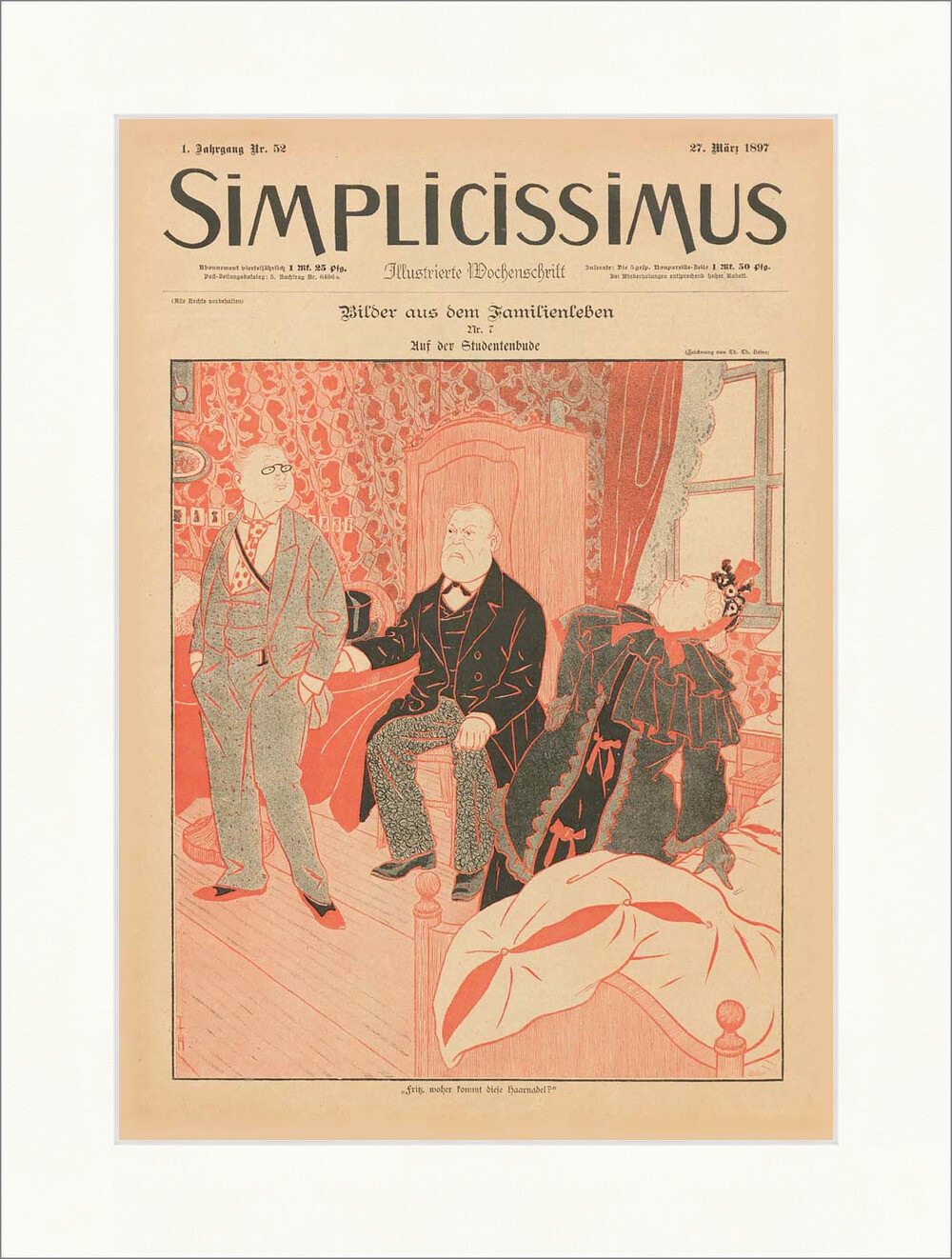 Titelseite der Nummer 52 von 1897 Thomas T. Heine Familie ...