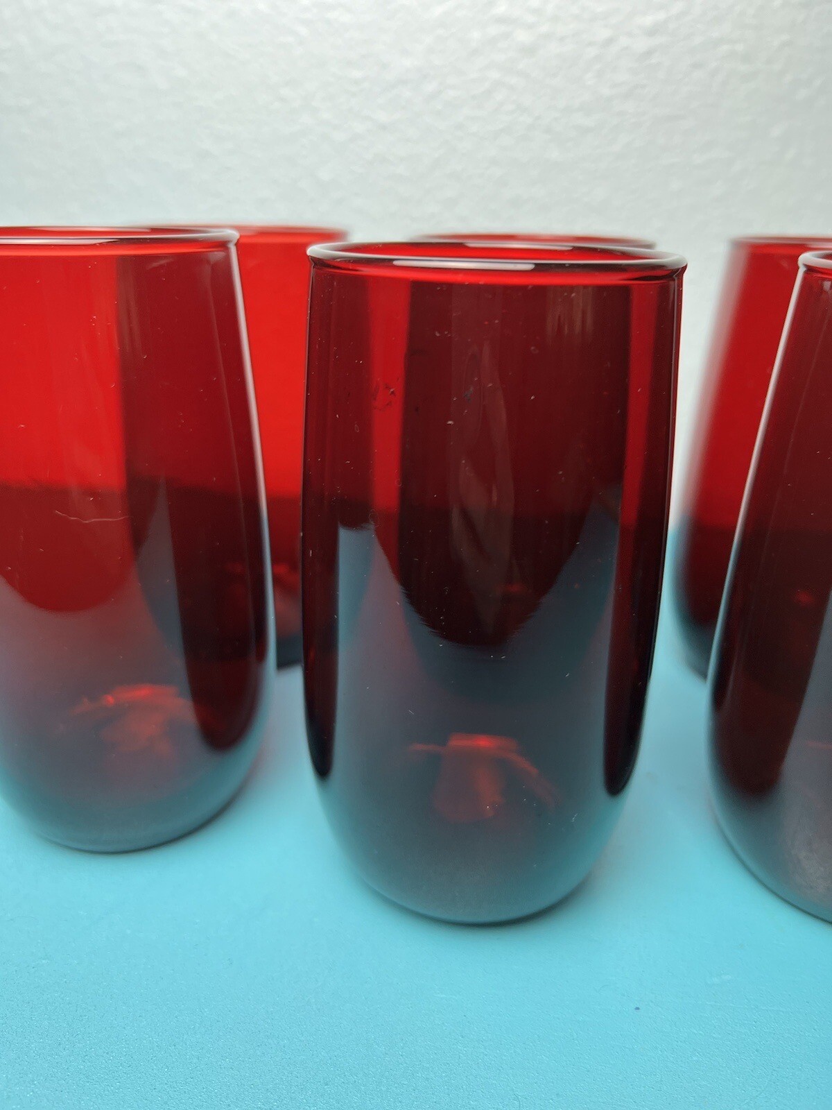 Vintage Ruby Red Glass Tumblers x6 | eBay