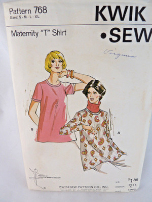 Kwik Sew 768 Maternity T Shirt Pattern S-XL Uncut | eBay