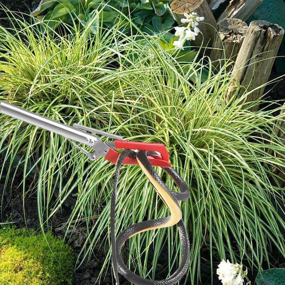 Upgraded 50" Snake Grabber Tool with Lock, Stainless Steel Snake Tongs ...