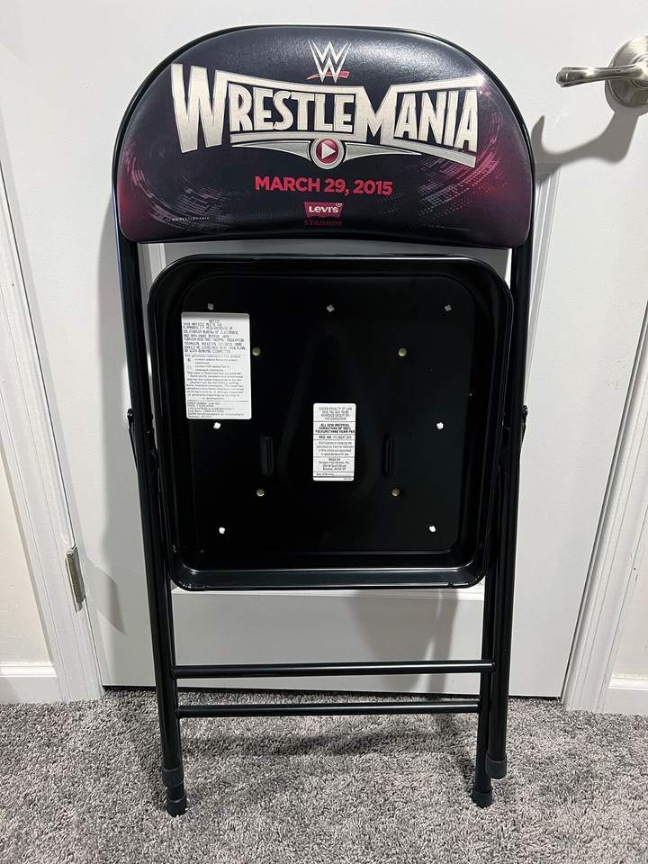UNDERTAKER BROCK LESNAR Auto SIGNED WWE Wrestlemania 31 Event Chair PSA ...