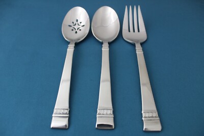 3pc Serving Tablespoon Fork Pierced Oneida CADENCE 18/10 Stainless ...