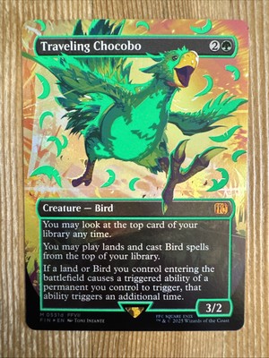 Traveling Chocobo Neon Green Foil Borderless Chase Card Final Fantasy ...