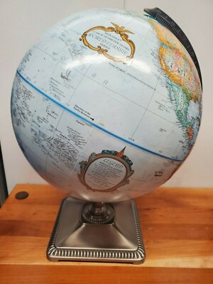 REPLOGLE 12 Inch World Classic Series Desk Globe Satin Finish Square ...