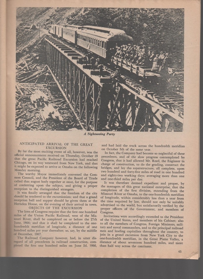 The Great Excursion of the Union Pacific Railroad+Seymour,Durant,Hoxie ...