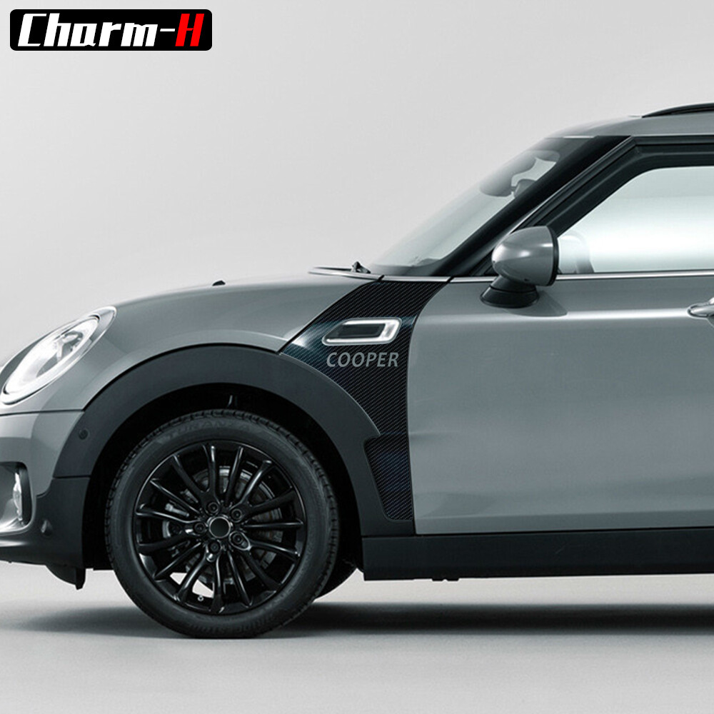 2pcs 5D Carbon Fibre Fender Side Scuttles Decal Sticker For Mini Cooper ...