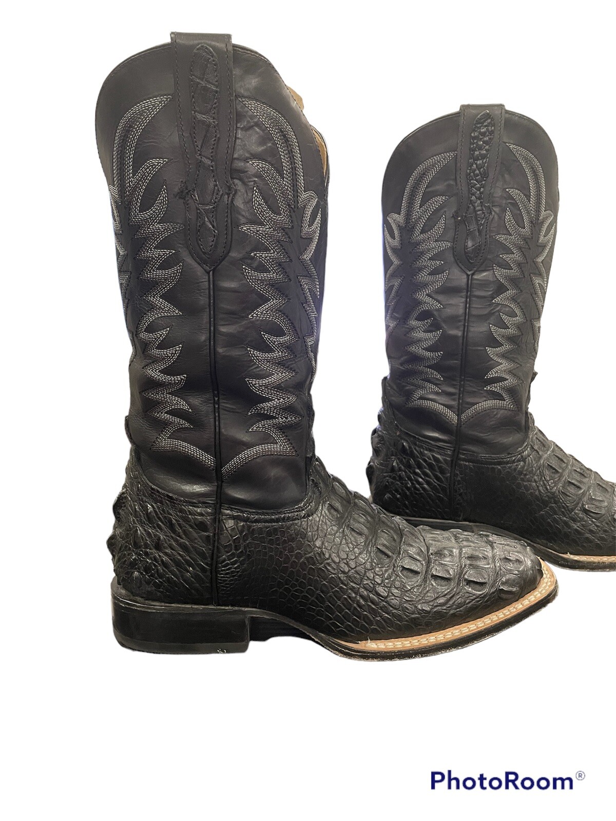 Stetson Men’s Black Alligator Cowboy Boots - Gem