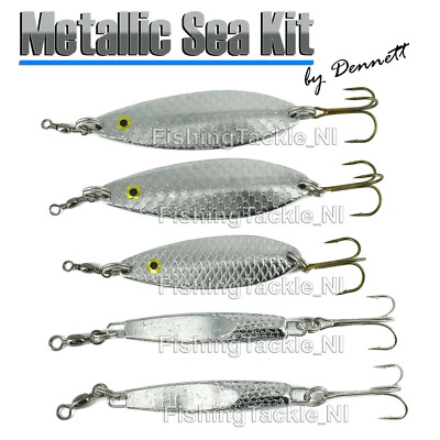Dennett 5 Pack Metallic Sea Kit / Silver Spoon Cebar Spinner Sea ...