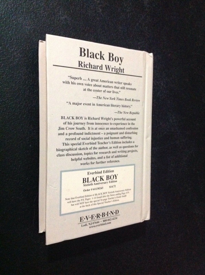 Black Boy by Richard Wright 2006 Hardcover (Everbind Teacher's Edition ...