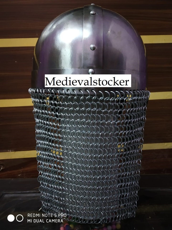 Battle Ready-Viking Vendel Helm Spectacle Helmet Chainmail Aventail | eBay