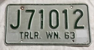 Vintage 1965 Washington Trailer License Plate | eBay