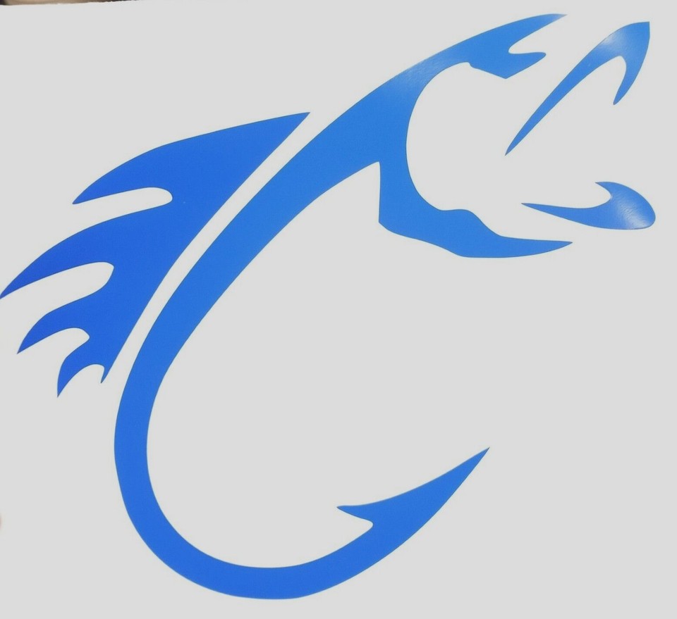 Fish Hook Vinyl Decal Car Truck Boat Laptop Fishing Sticker | eBay