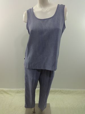 SYNARI FASHIONS WOMENS SLEEVELESS PURPLE ACETATE RAYON PANT SUIT SIZE ...