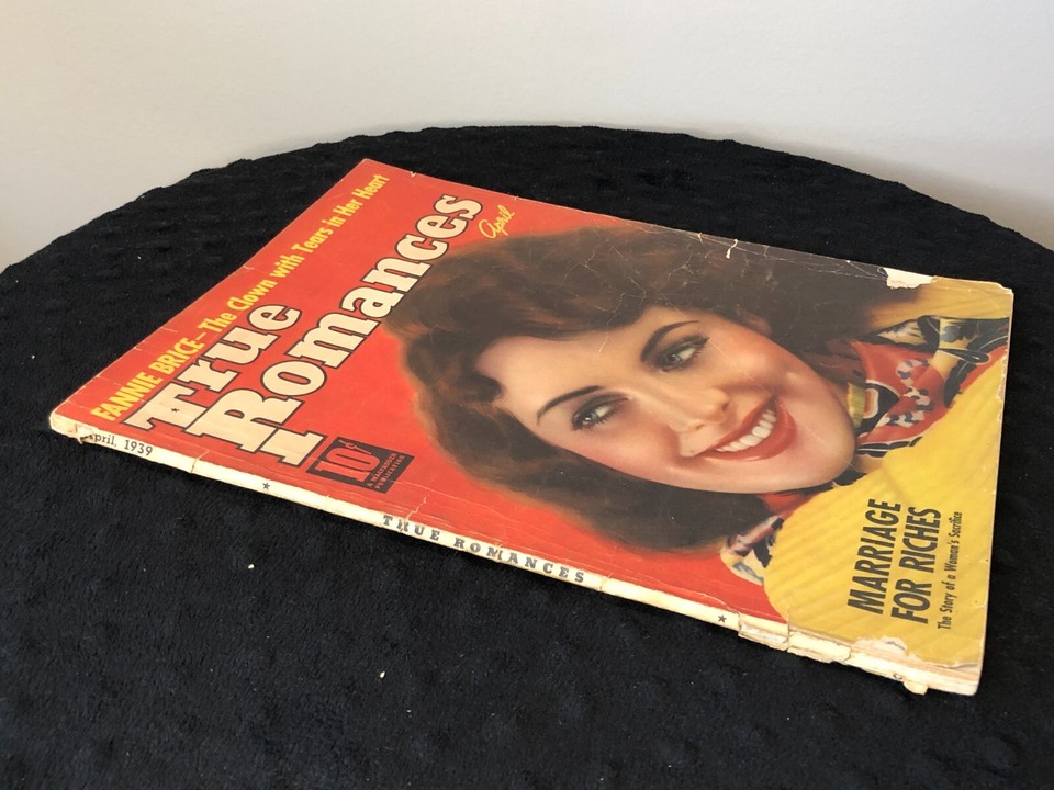 April 1939 True Romances Magazine - Marriage for Riches Fannie Brice | eBay